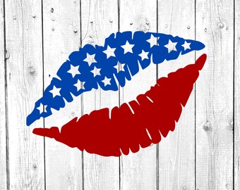 American Flag Lips SVG 4th of July Svg America SVG USA Svg - Etsy UK