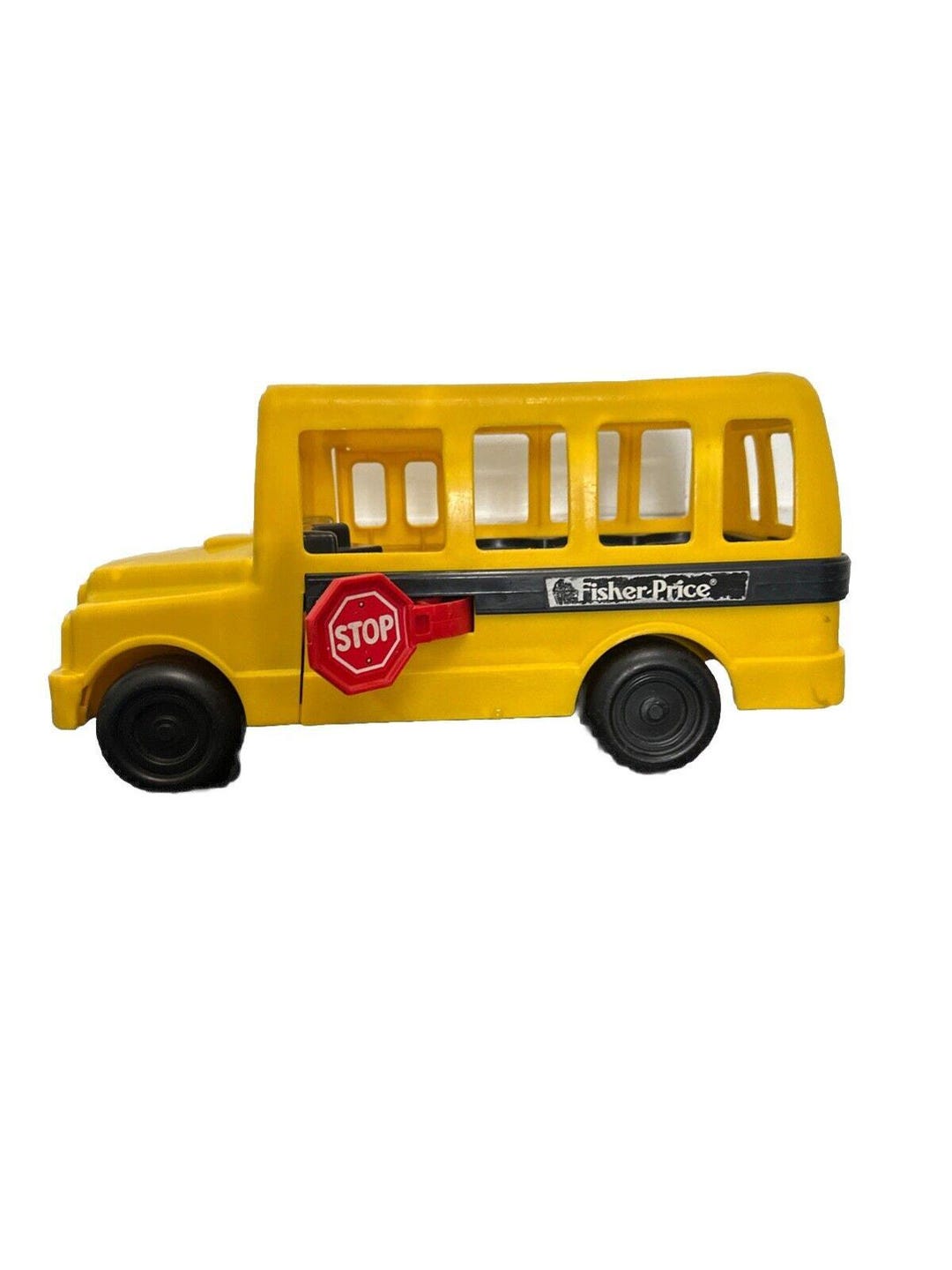 Vintage Chunky Little People SCHOOL BUS 2372 Toy Fisher Price 1990s ...