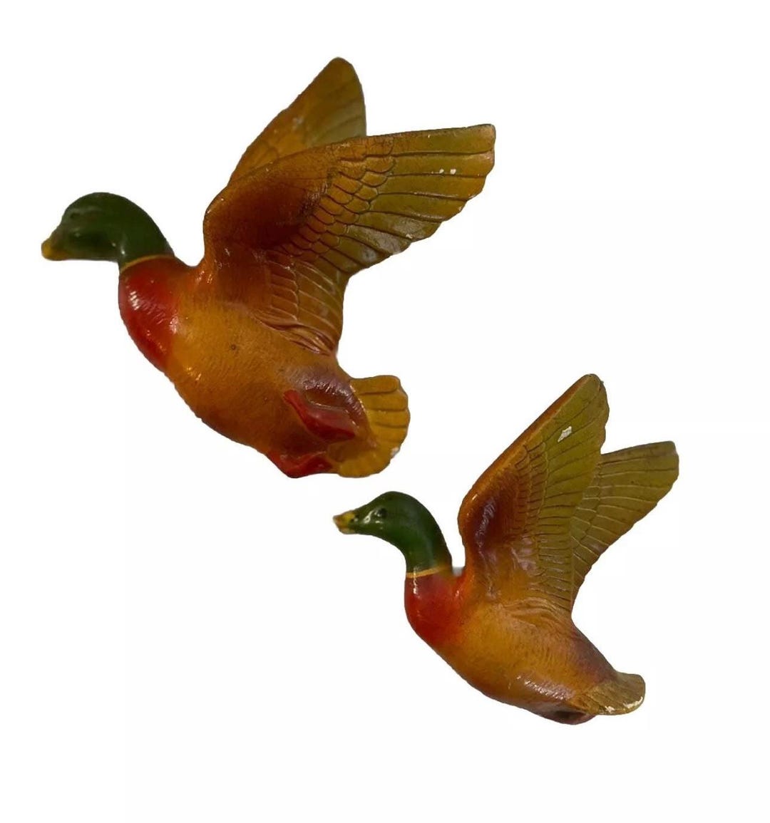 Vintage Chalkware Ducks Wall Decor Game Birds Pair Miller Studios 1954 ...