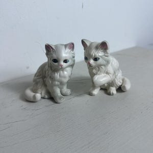 Vtg 3.75" LEFTON Set of Persian White Cats Kitty W/ Blue Eyes #1874 ...