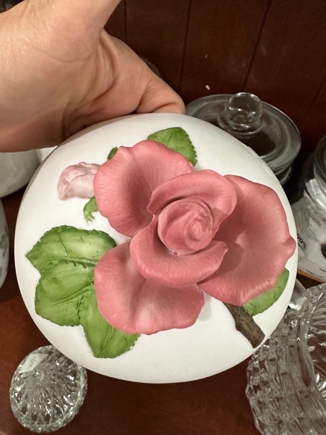 Vintage Pottery Teleflora Rose Flower Vase Bowl 5 High Realistic Pop up ...