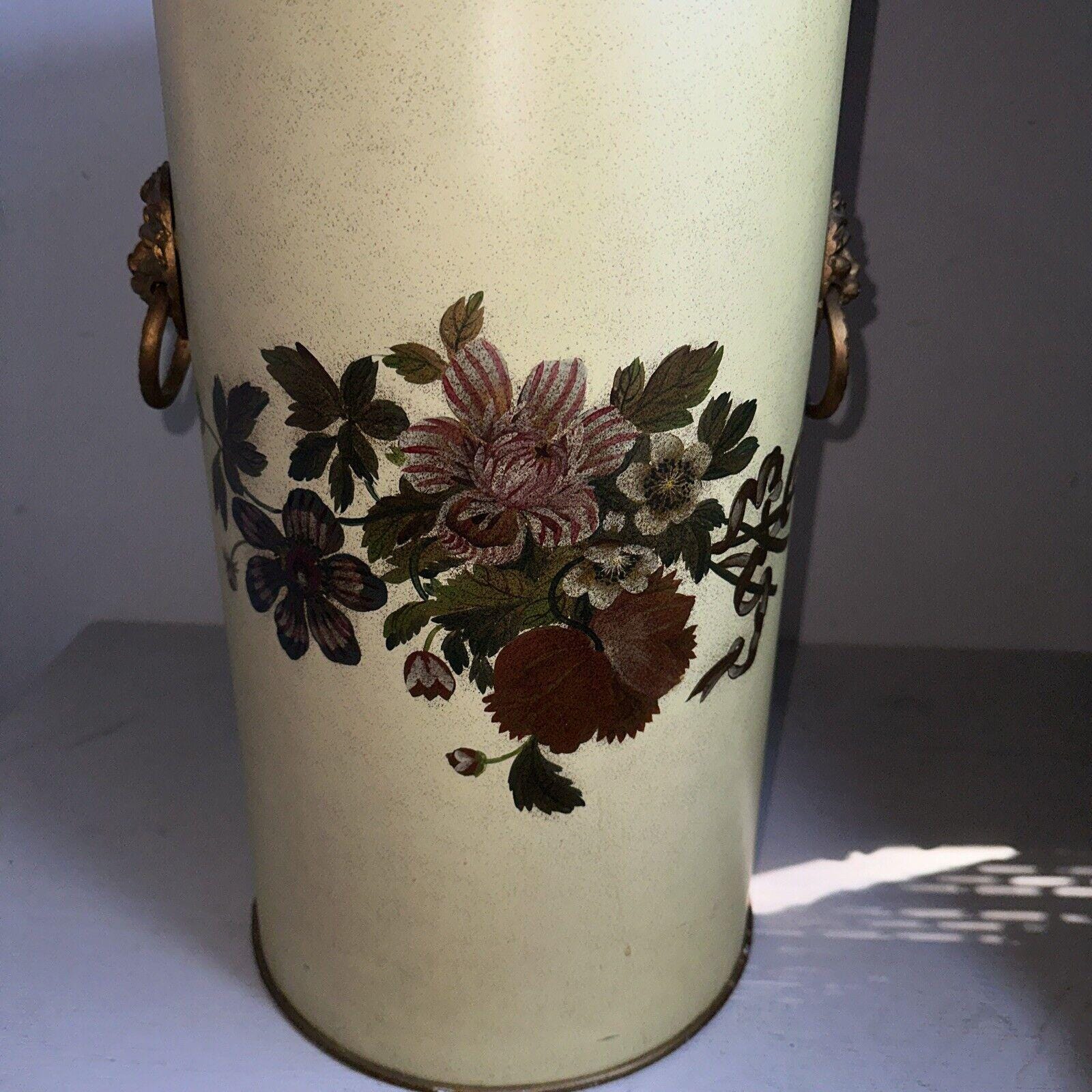Vintage MCM Retro Floral Metal Umbrella Holder Copper Lions Heads - Etsy