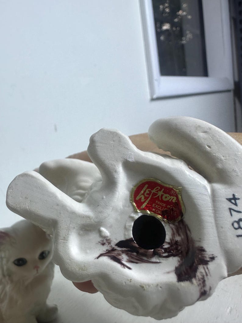 Vtg 3.75" LEFTON Set of Persian White Cats Kitty W/ Blue Eyes #1874 ...