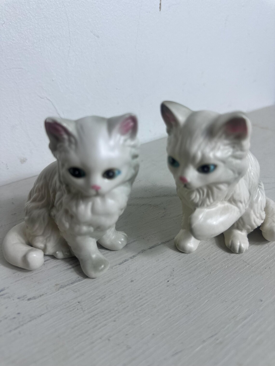 Vtg 3.75" LEFTON Set of Persian White Cats Kitty W/ Blue Eyes #1874 ...