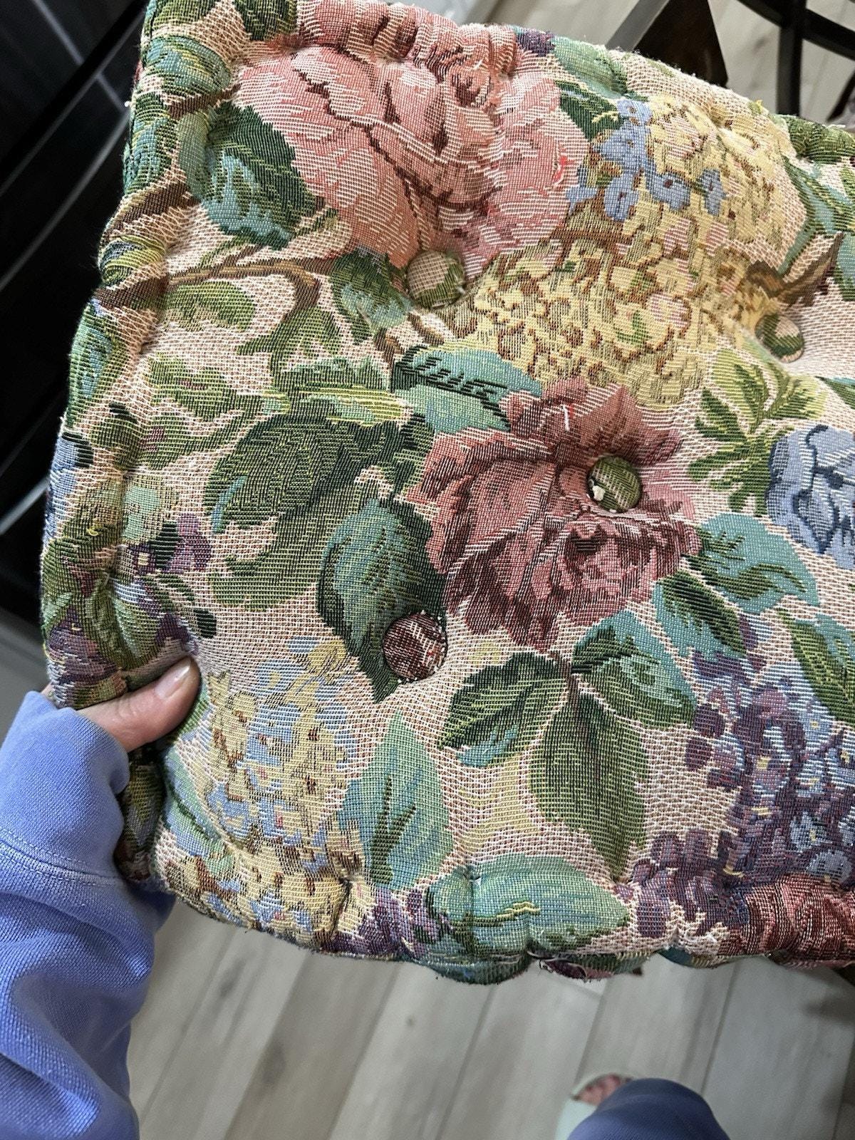 Vintage Floral Cottagecore English Country Tufted Seat Cushion - Etsy
