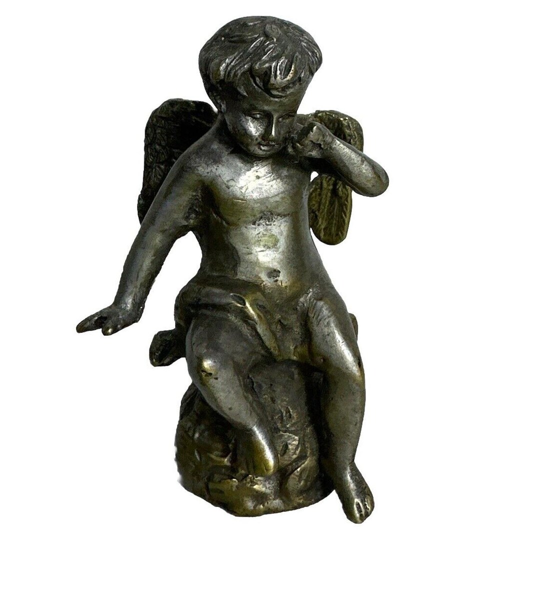 VINTAGE Bronze Cherub Crying Angel Sculpture Statue 5 - Etsy