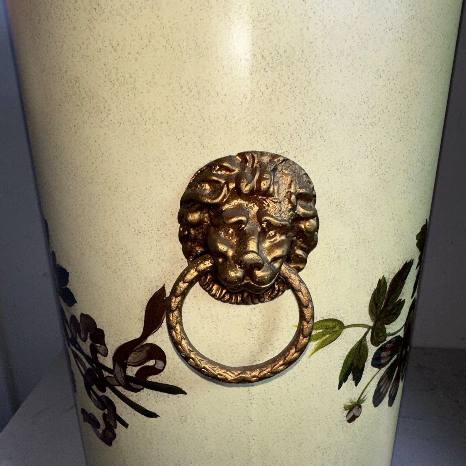 Vintage MCM Retro Floral Metal Umbrella Holder Copper Lions Heads - Etsy