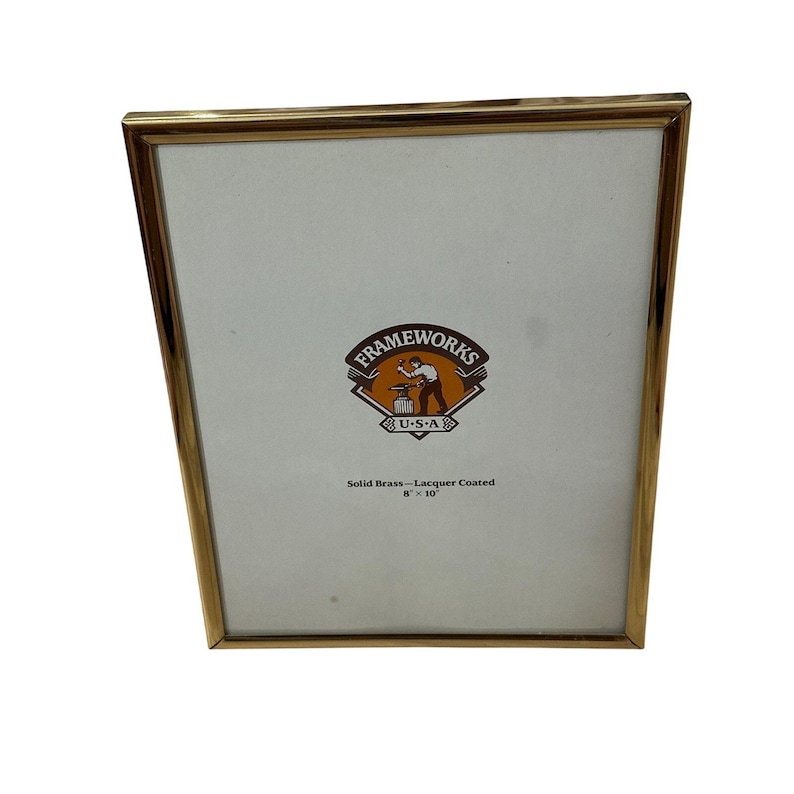 Vintage Frameworks USA Solid Brass Laquer Coated 8”x 10” Picture Frame ...