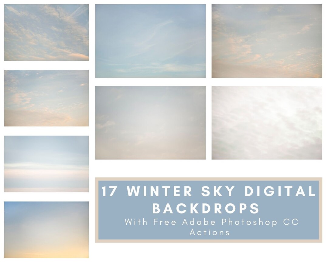 17 Winter Sky Digital Backdrops Bundle - Etsy