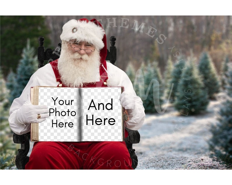 Photo Album With Santa Digital Background Christmas - Etsy