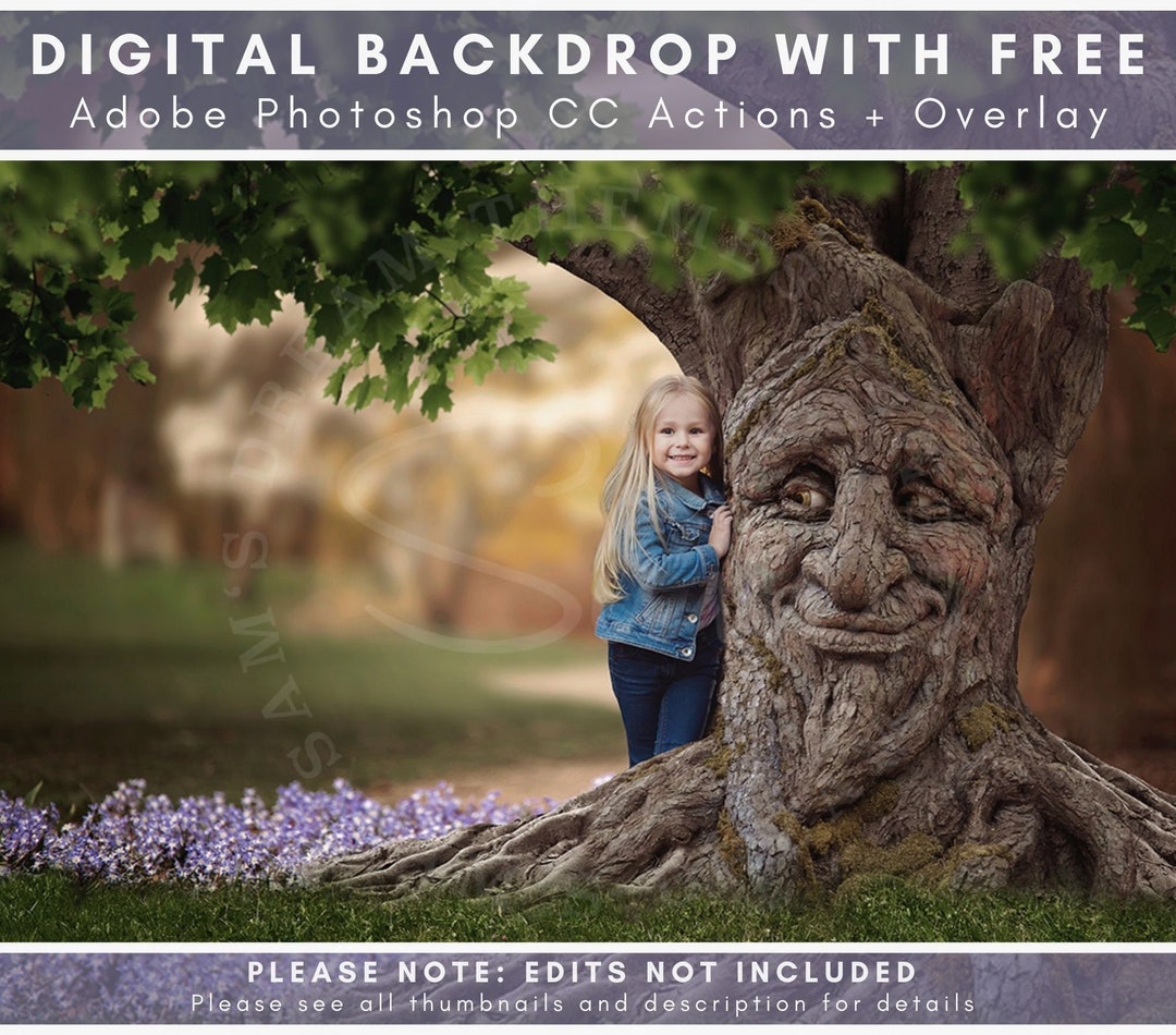 Friendly Tree in the Summer Forest, Fairytale Background, Spring Lilac ...