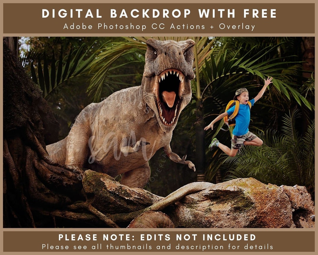 T Rex in the Jungle Digital Backdrop - Etsy