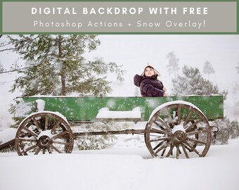 Covered Wagon Digital Backdrop - Etsy