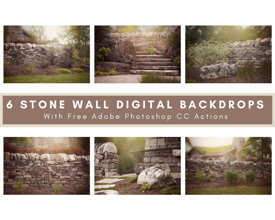 6 Rustic Stone Wall Digital Backdrops Bundle - Etsy