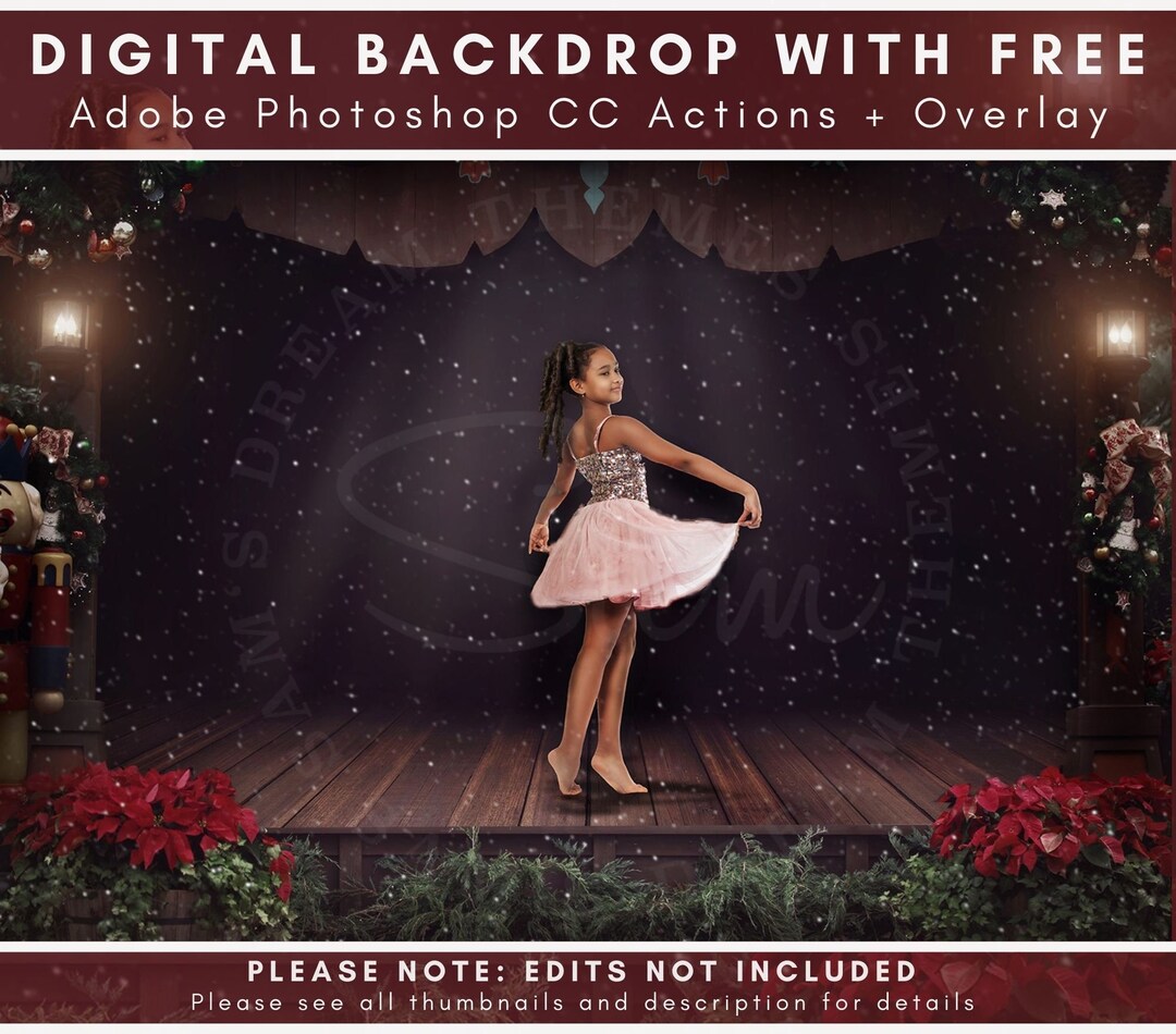 Christmas Nutcracker Play Decorated Stage, Christmas Backdrop ...