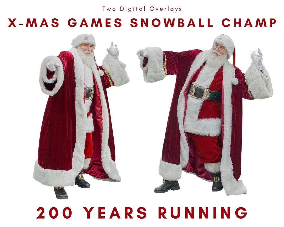 Santa Snowball Fight Digital Christmas Overlays PNG Bundle - Etsy