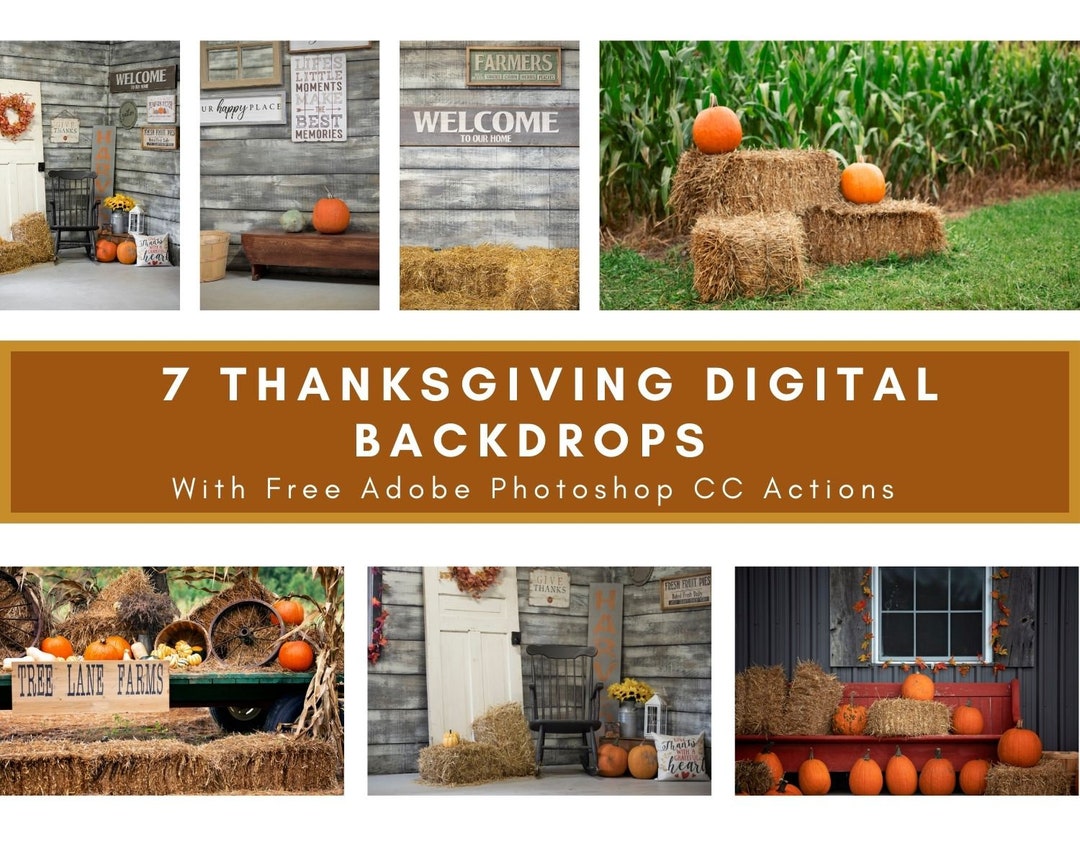 7 Thanksgiving Farm Digital Backdrops Bundle - Etsy