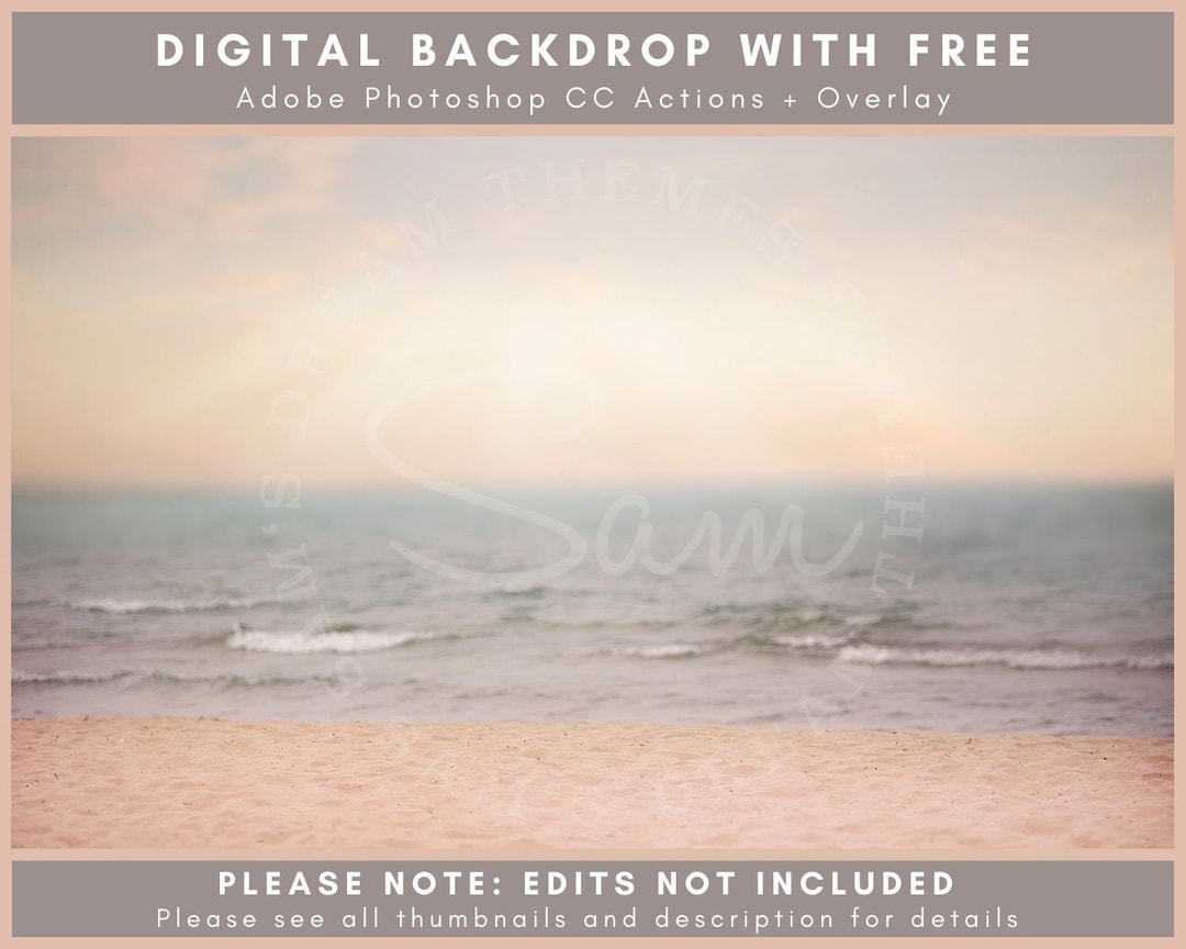 Gold Sunset Coast Digital Backdrop - Also Found in 6 Dreamy Beach ...