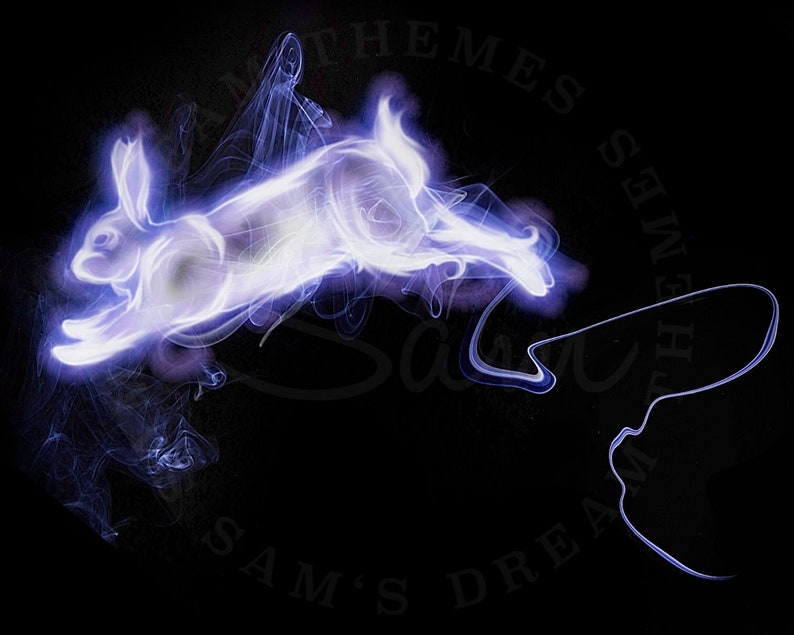 Rabbit Patronus Glowing Digital Overlay PNG - Etsy