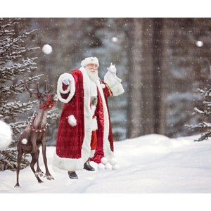 Santa Snowball Fight, Digital Backdrop, Santa Composite, Funny ...