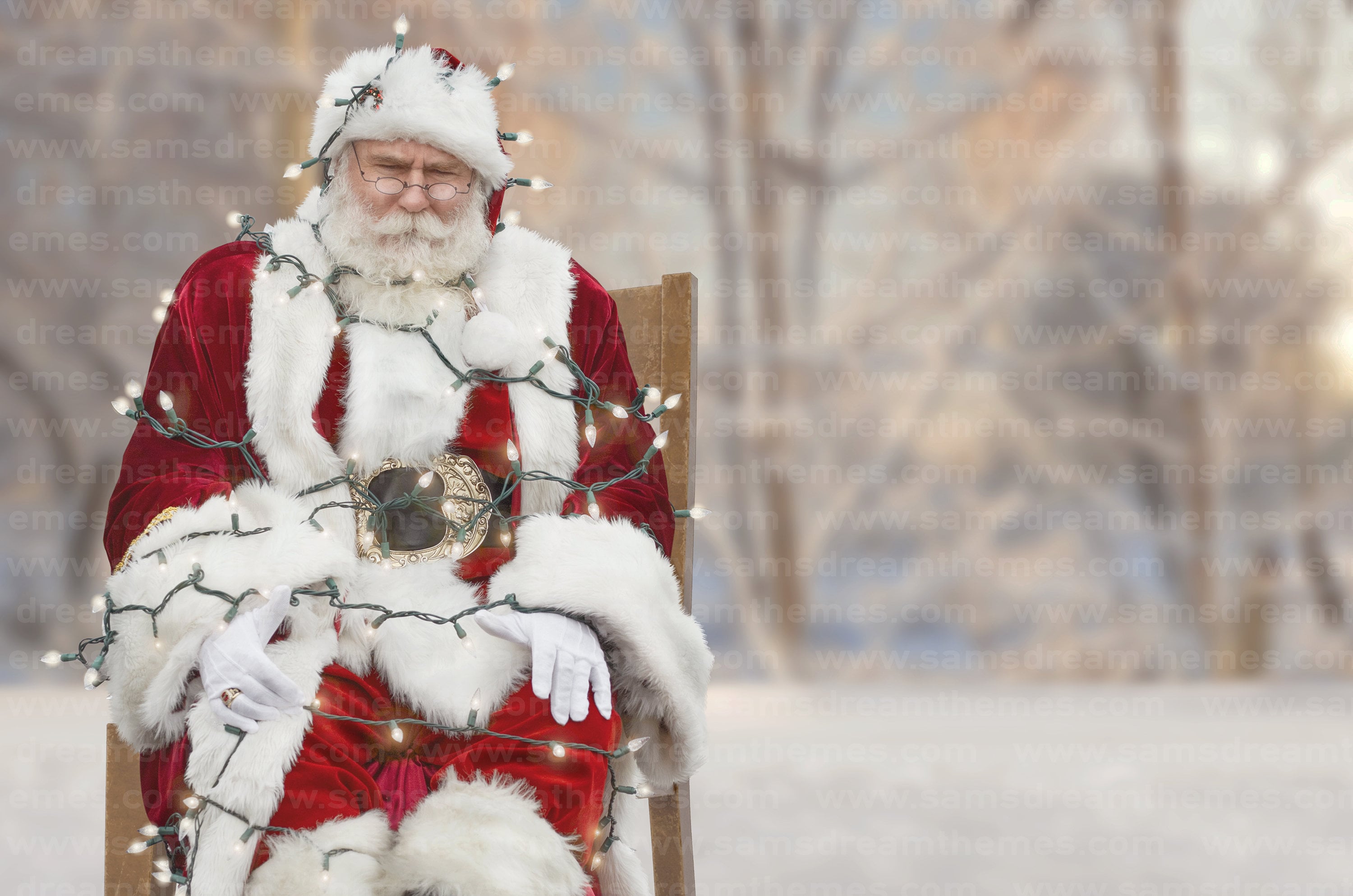 Santa Tied To A Chair Digital Background Christmas | Etsy