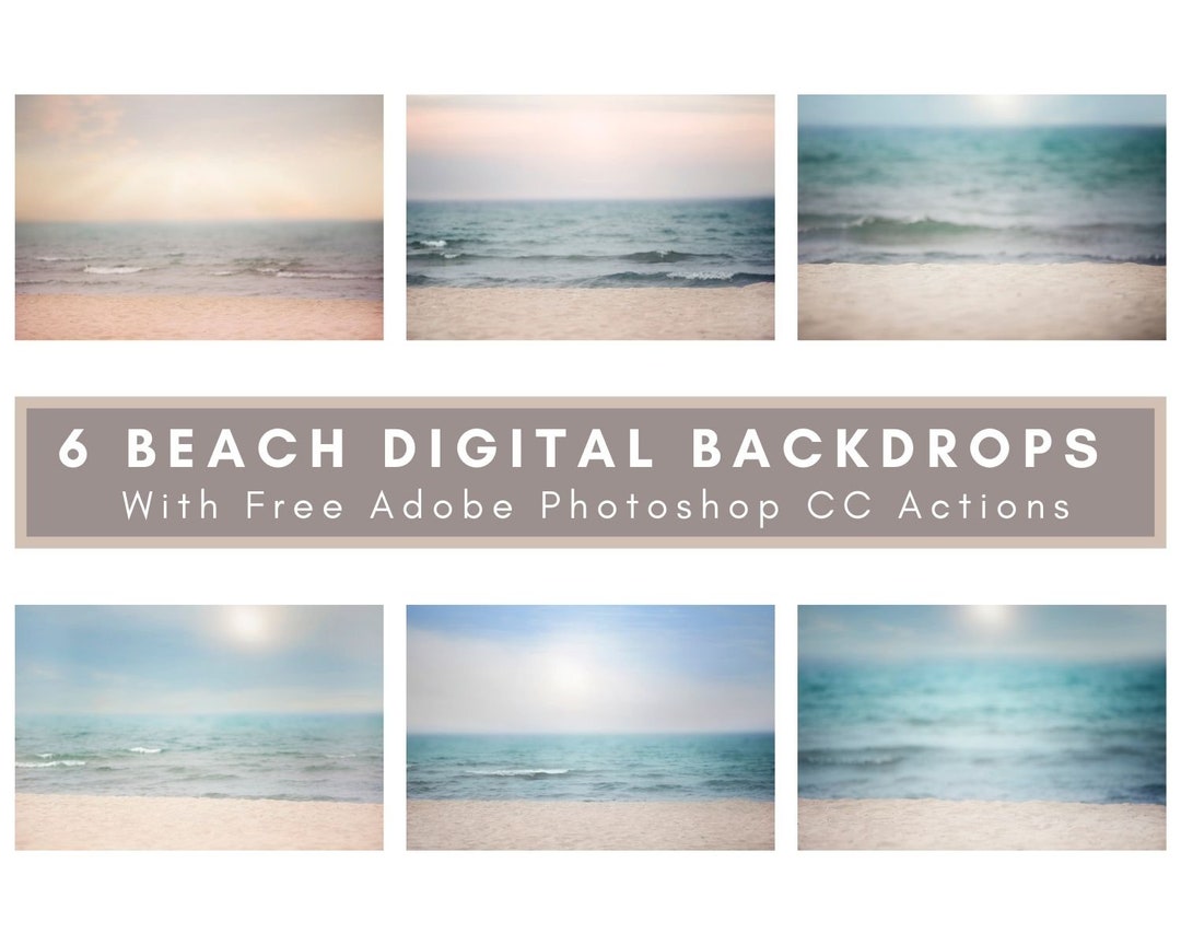 6 Beach Theme Bundle Digital Background Beach Photography Digital ...