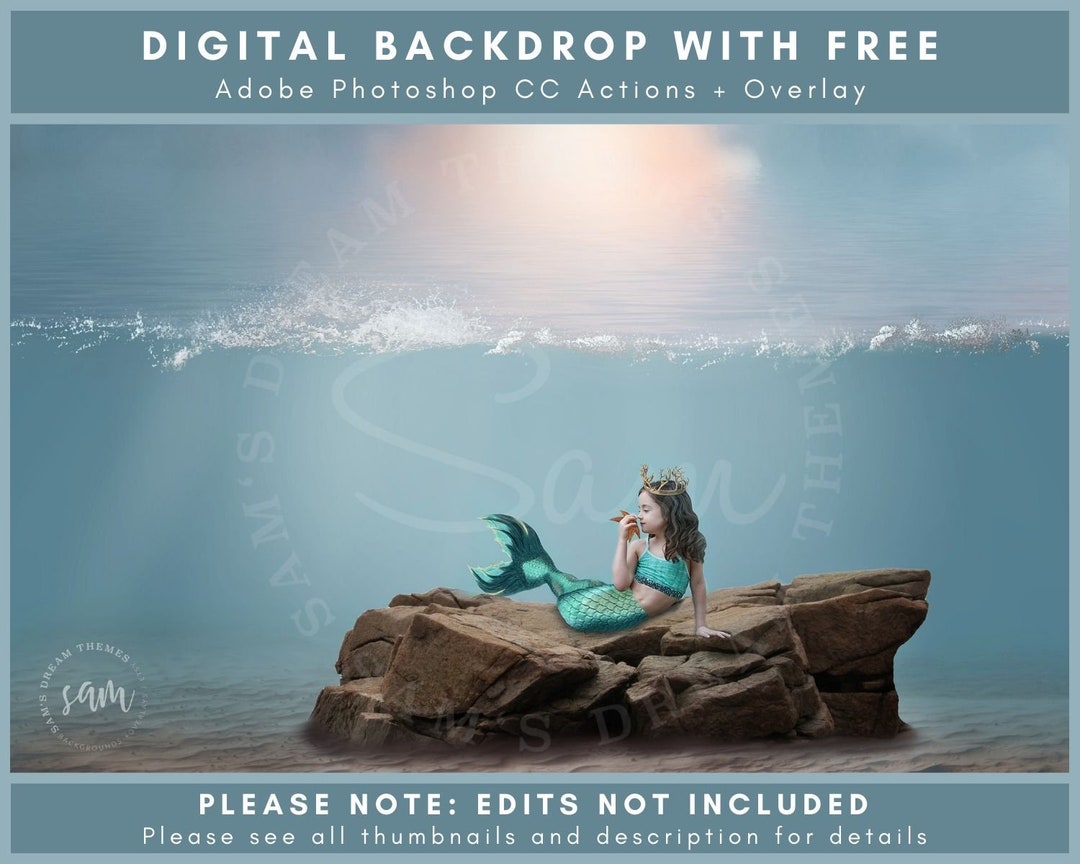 Underwater Rock for Your Little Mermaid Digital Backdrop - Etsy