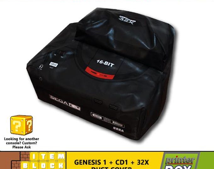 Sega Genesis Model 1 + Sega CD 1 + 32X Vinyl Dust Cover (exclusive US ...