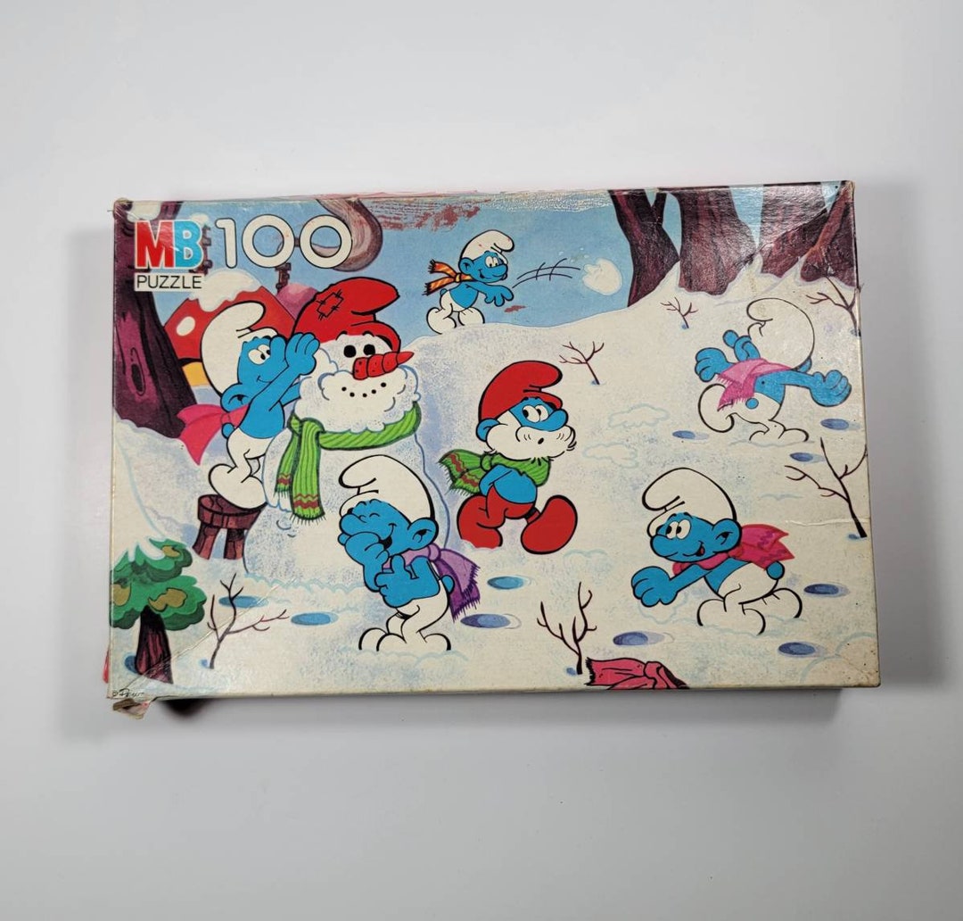 Vintage 1983 Smurfs Snow 100 Piece Puzzle Complete - Etsy