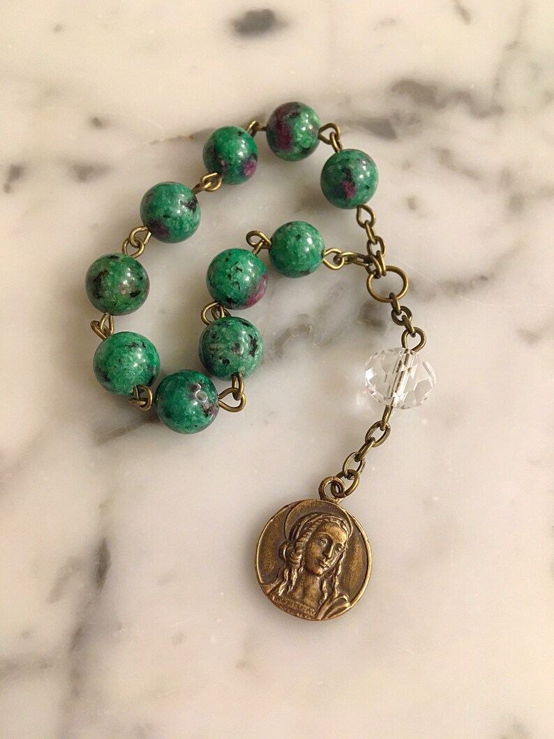 St. Mary Magdalene Pocket Rosary Mary Magdalene Ruby Zoisite - Etsy