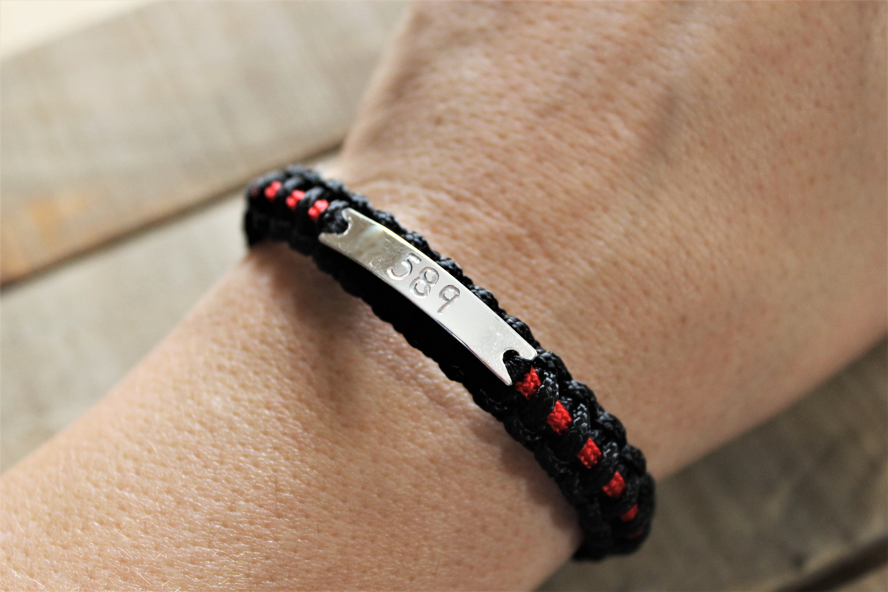 Thin Red Line With Badge Station Plate Firefighter Support - Etsy