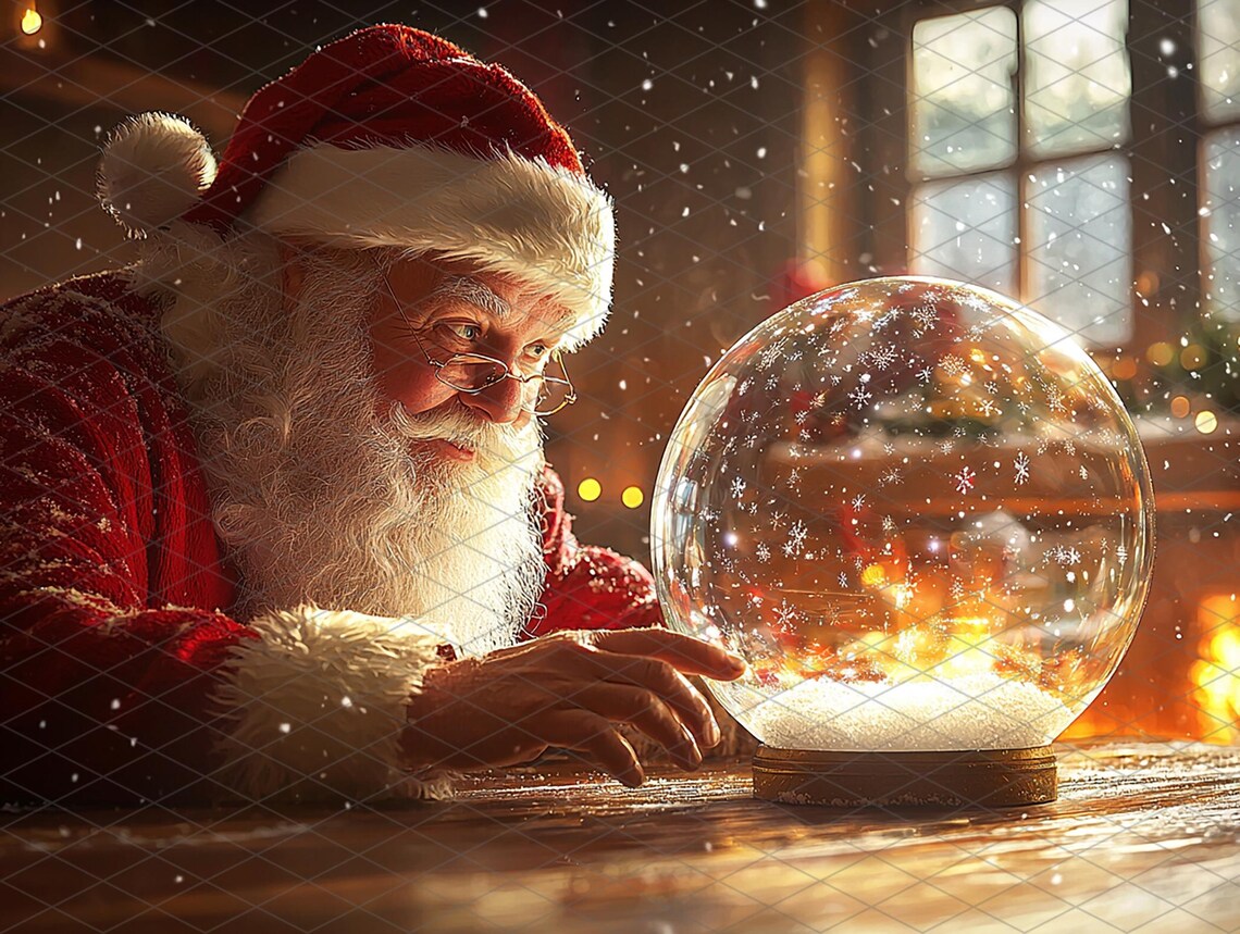 AI Santa With a Christmas Crystal Ball, Making Sure Your Little One is ...