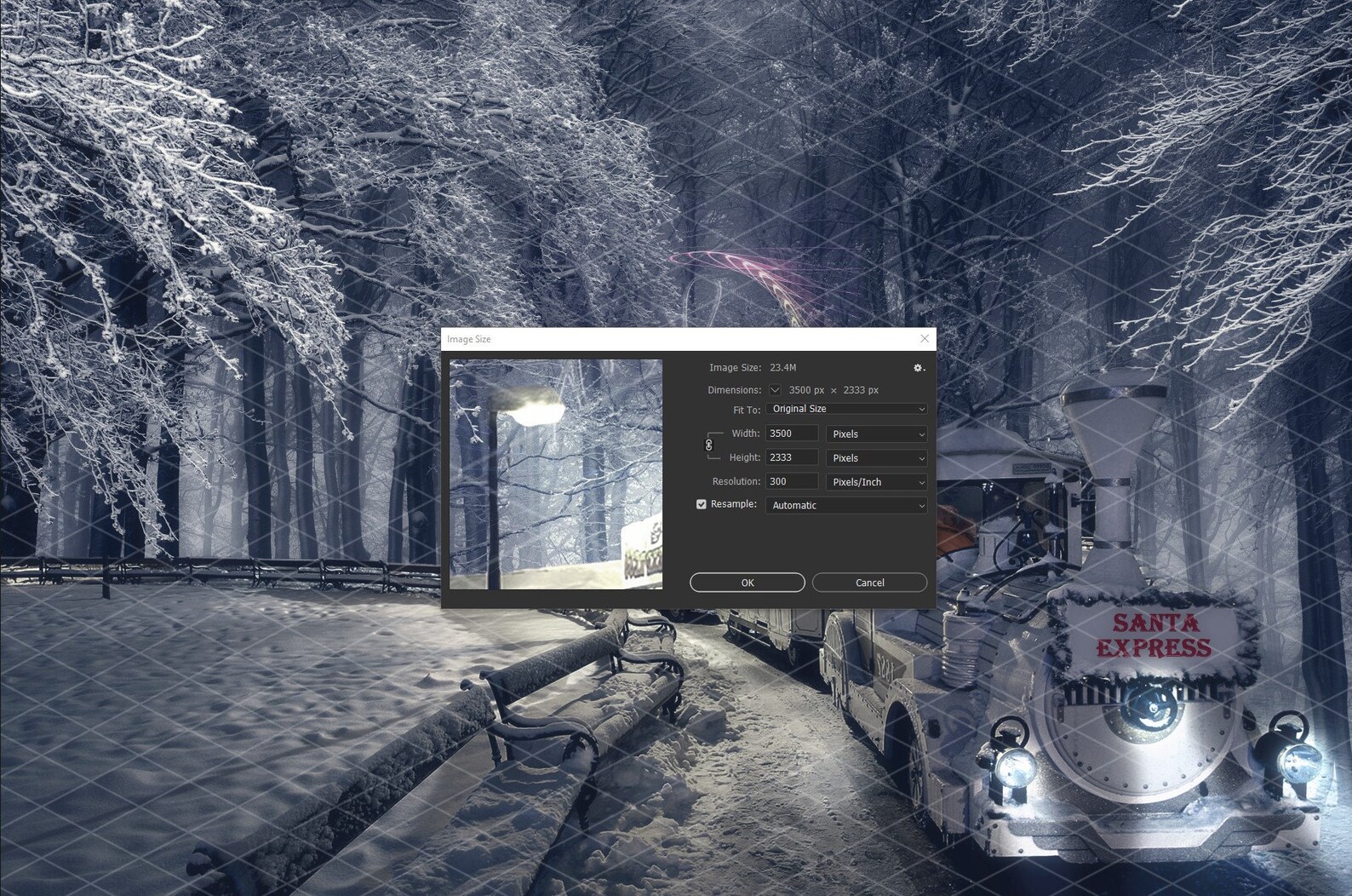 Christmas Santa Express Train in the Snow Digital - Etsy