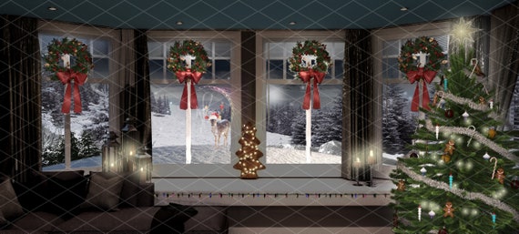 Christmas Eve/night Room Looking Out Through the Window - Etsy