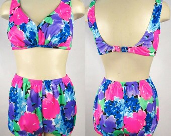 Neon 80s Swim Suit | Etsy
