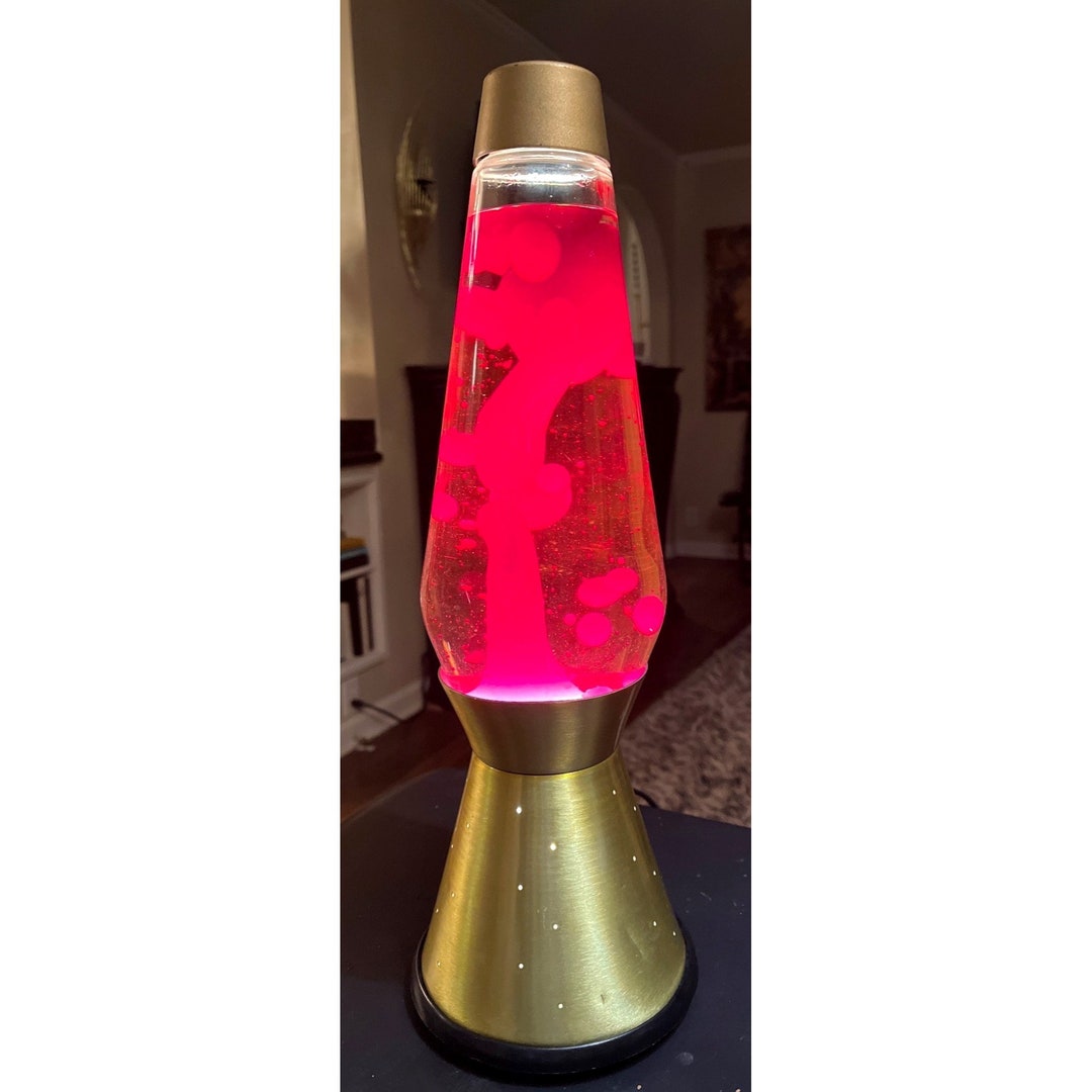 Vintage Red Lava Lamp Lite Gold Starlite Base 1970s Midcentury WORKING ...