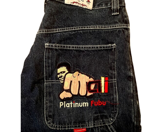 Vtg Platinum Fubu Carpenter Jeans Embroidered 38" Y2K Baggy - Etsy