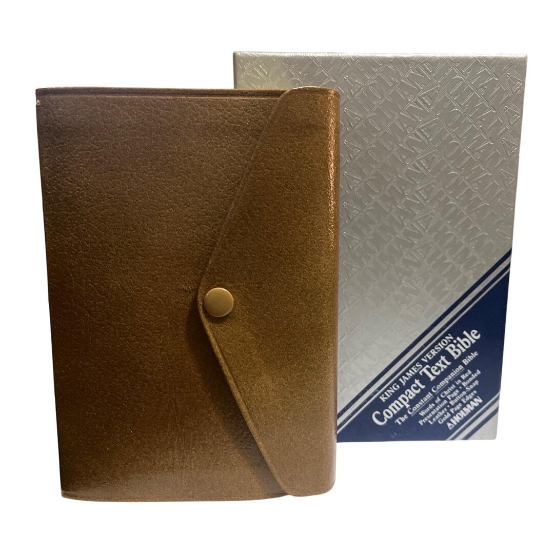 Vtg KJV Compact Text Bible Holman SB1708B Bonded Leather Button Snap - Etsy