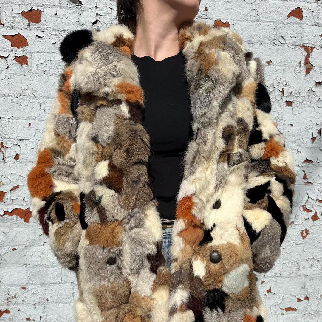 Vintage 1970s Patchwork Fur Coat Hippie Boho Rework 60s Handmade - Etsy