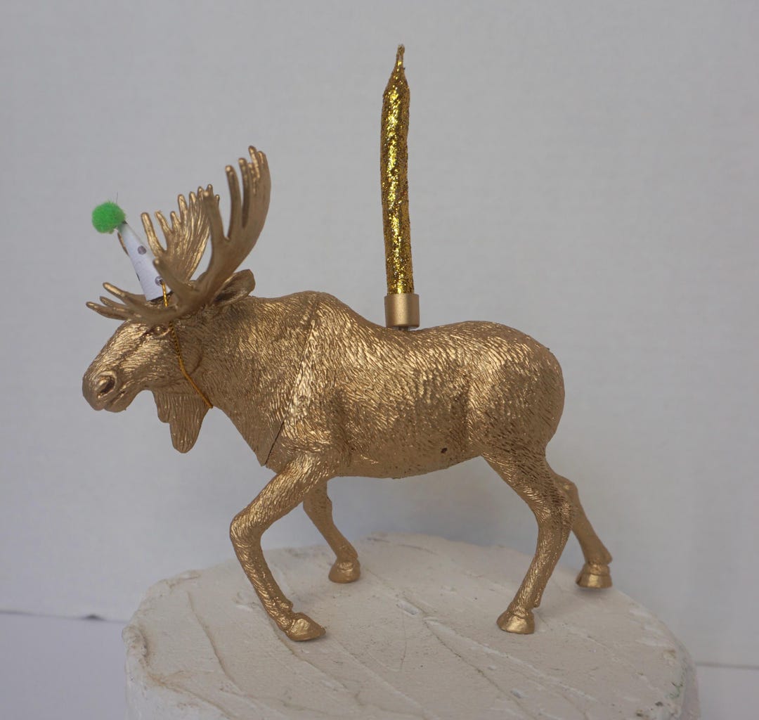Moose Cake Topper, Moose Candle, Cake Decoration, Birthday Cake Topper ...