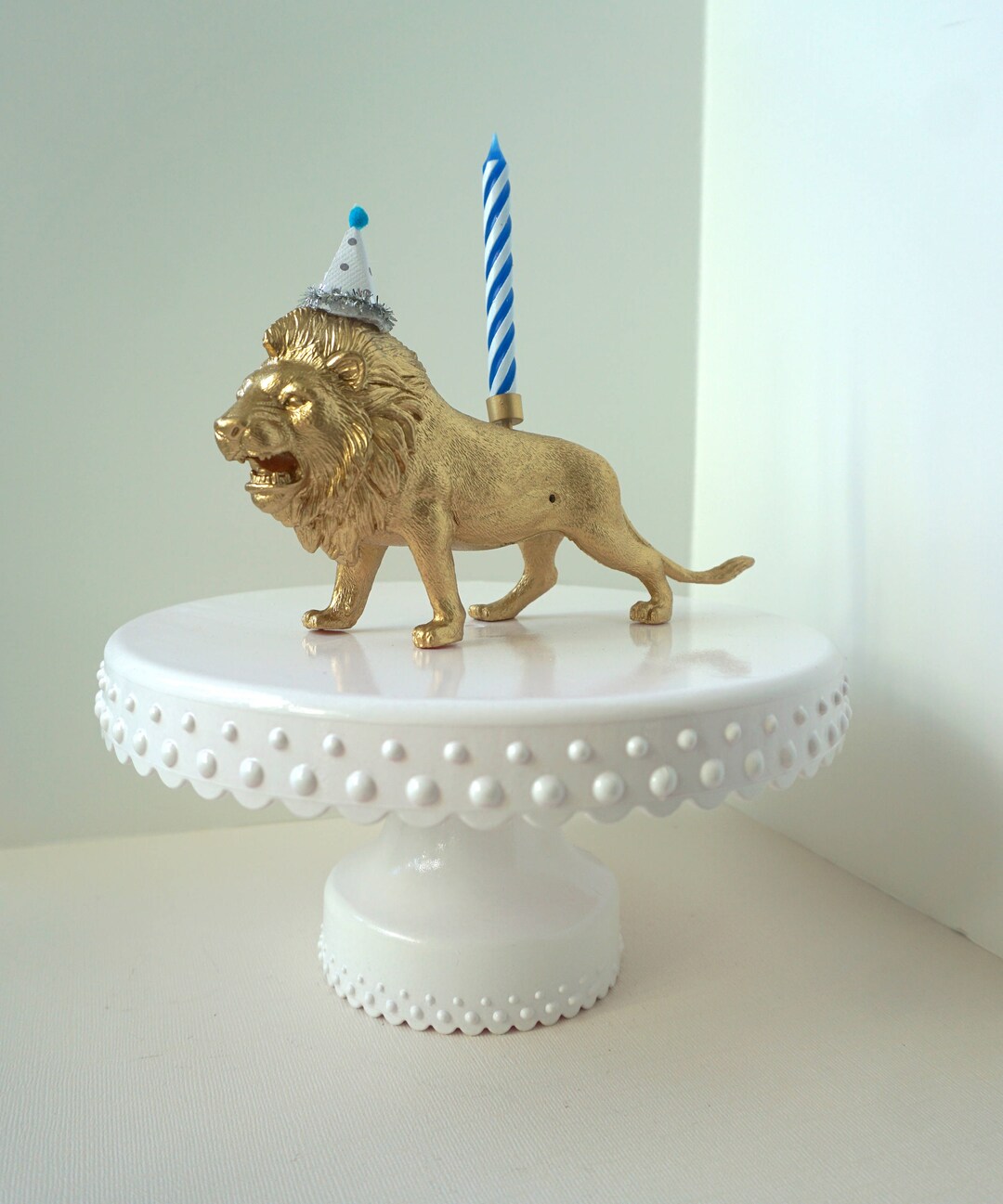 Lion Cake Topper, Lion Candle Holder, Cake Decoration, Gold Lion, Party ...