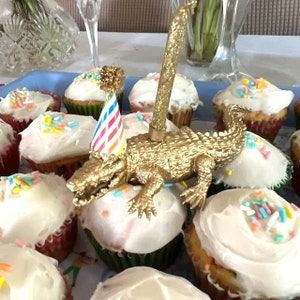 Gator Cake Topper, Alligator Candle, Cake Decoration, Birthday Cake ...