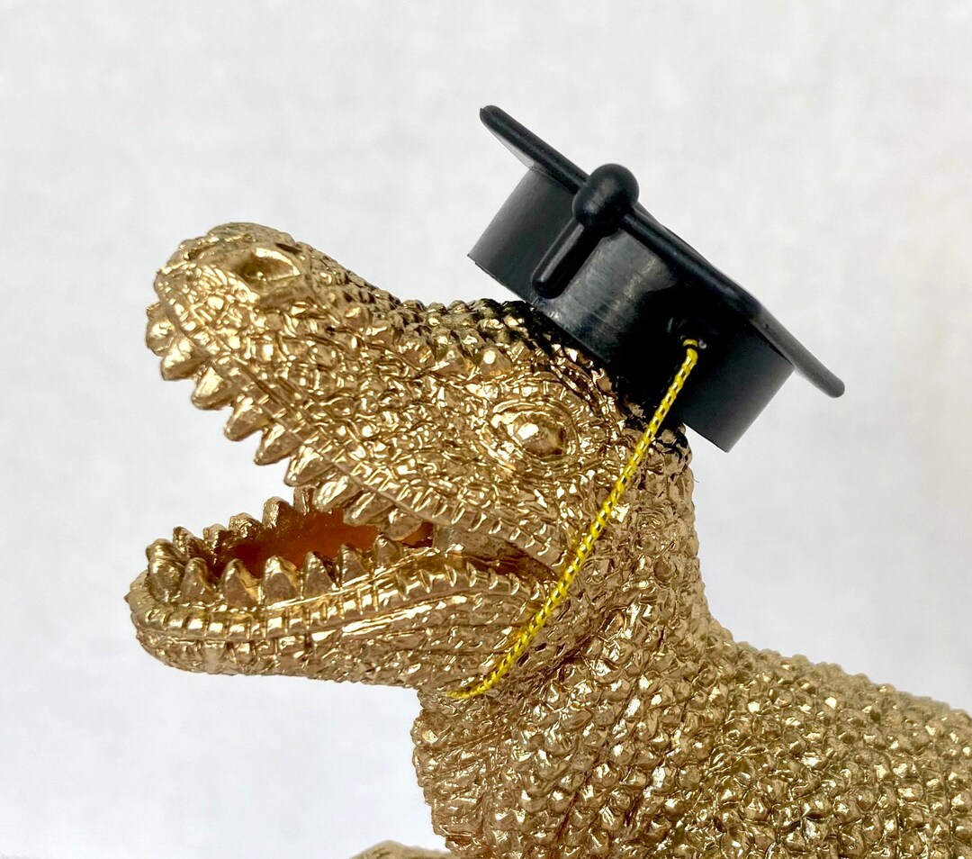 Graduation Cake, Dinosaur Cake Topper, Cake Decoration, Gold Dinosaur ...