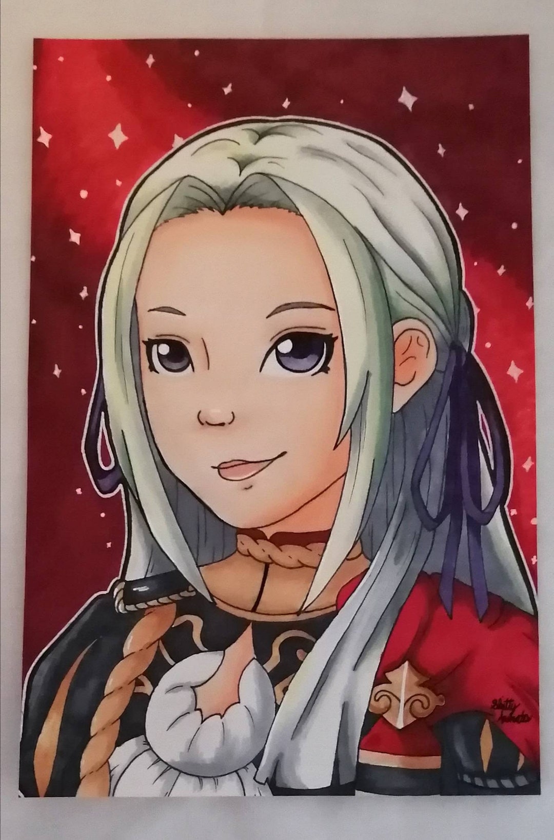 Edelgard Fire Emblem ORIGINAL Copic Art - 8 X 5.5 - Etsy