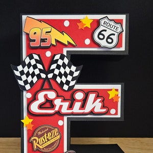 Cars Themed 3D Paper Letter - Etsy