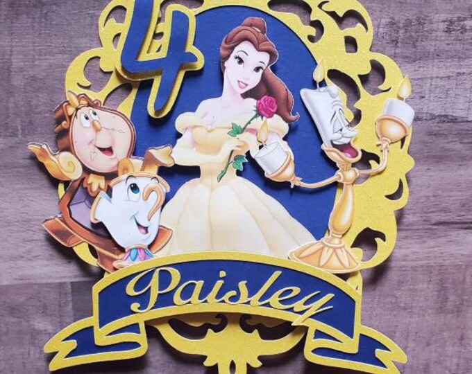 Belle Cake Topper/ Beauty and the Beast Cake Topper/ Princess | Etsy
