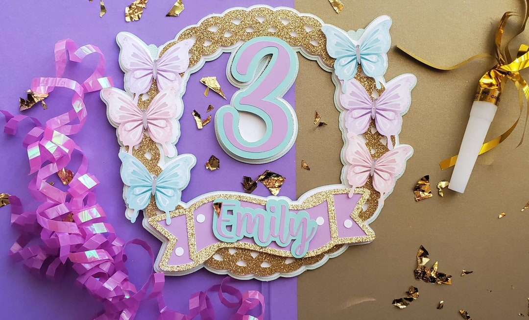 Custom Butterfly Cake Topper/ Pastel Party - Etsy