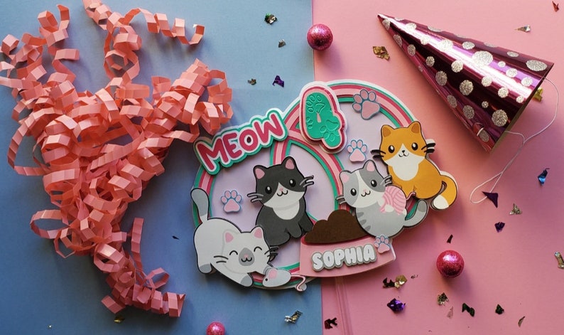 Custom Kitten Cake Topper/ Cat Party - Etsy