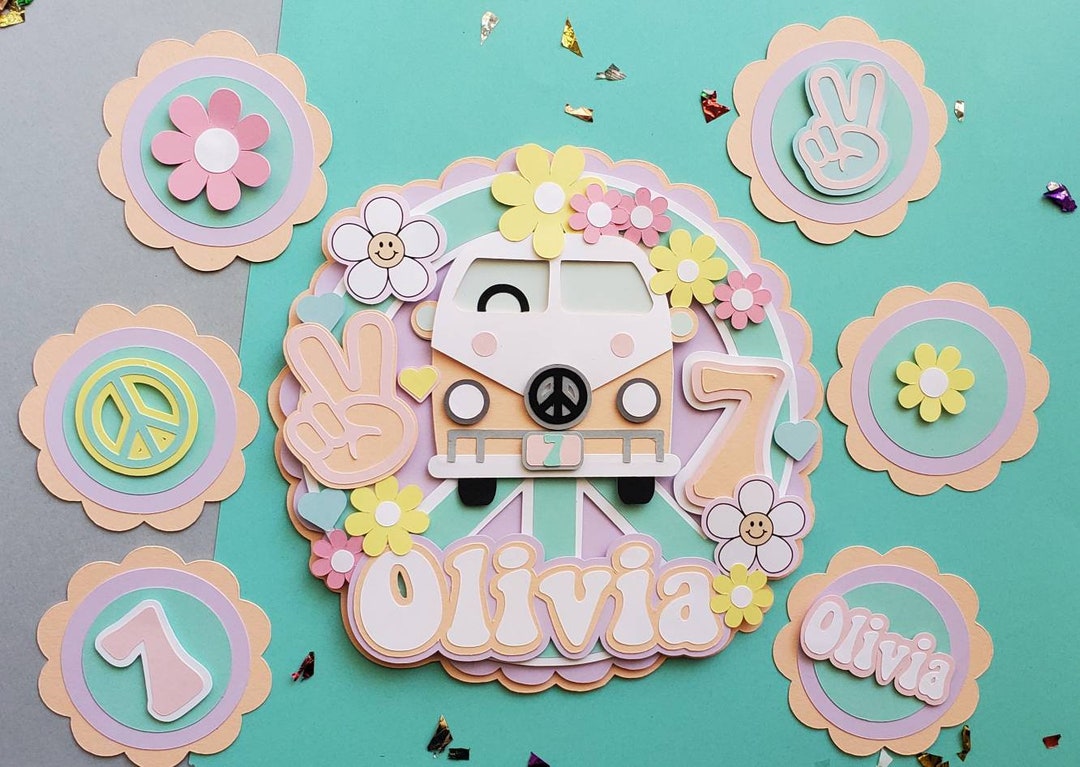 Groovy Cake Topper/ Flower Child - Etsy