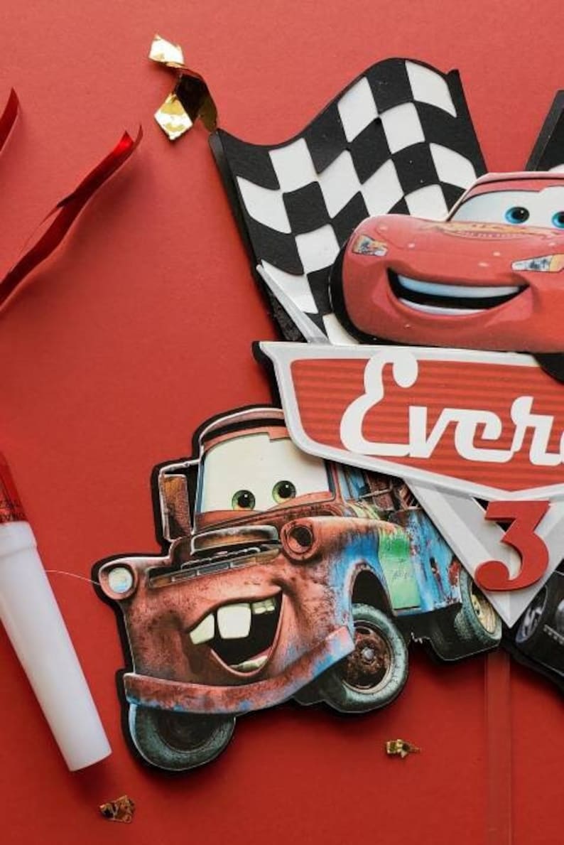 Cars/ Lightning Mcqueen Cake Topper - Etsy